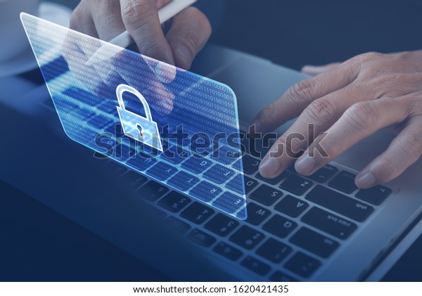 Cyber Security Protection Firewall Interface Concept Foto stock ...