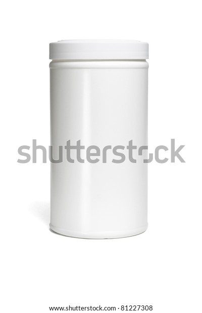 Cylindrical Shape Plastic Container On White Stock Photo (Edit Now ...