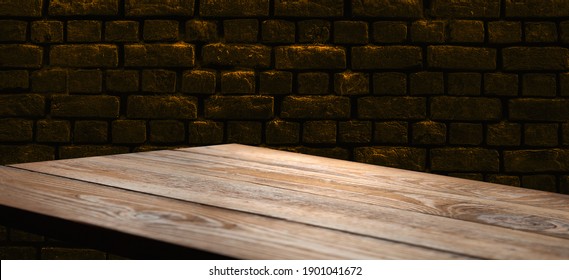 Dark Brick Background Empty Table Stock Photo 1901041672 | Shutterstock