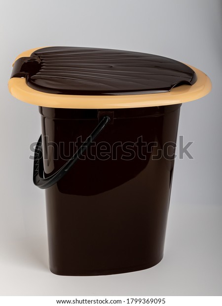 Dark Brown Plastic Bucket Instead Toilet Stock Photo 1799369095 ...