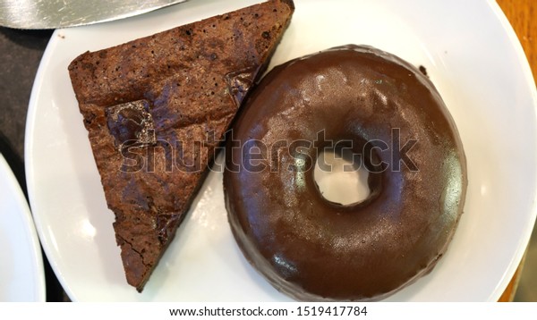 Dark Chocolate Coated Donuts Triangular Circular Stock Photo 1519417784 ...