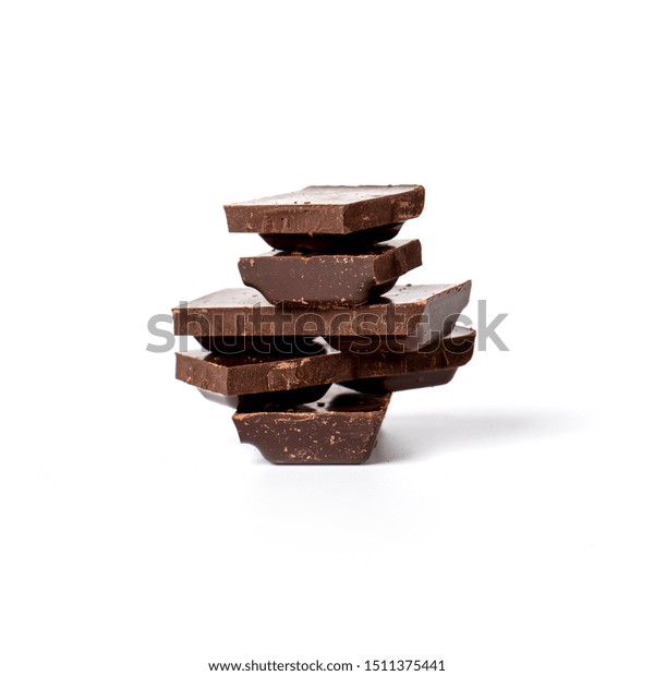 Dark Chocolate Stack Isolated On White Stock Photo 1511375441 ...