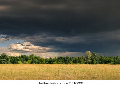 Dark Cloudy Sky Over Fields Stock Photo 674410009 | Shutterstock