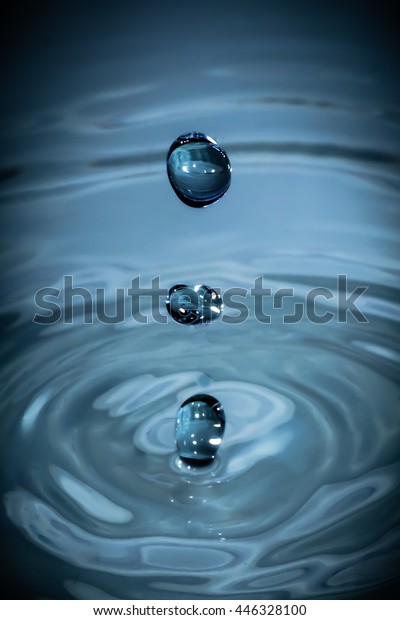 Dark Dramatic Water Drops Falling Into Stock Photo 446328100 | Shutterstock