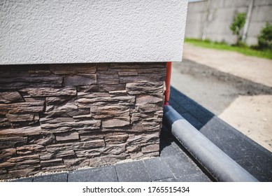 Dark Elevation Stone On Bottom House Stock Photo (Edit Now) 1765515434