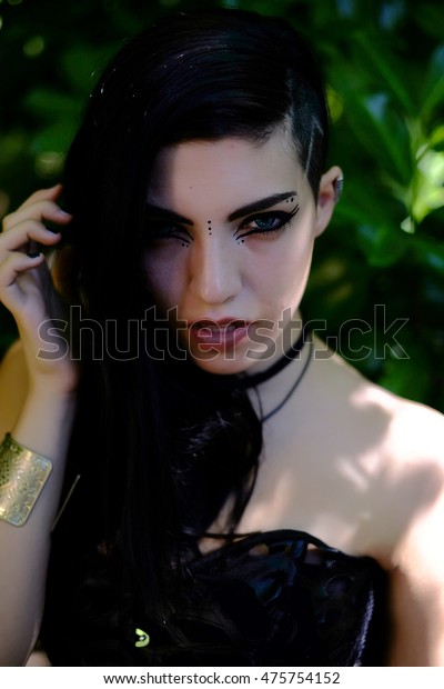 Dark Goth Model Long Teeth Vampire Stock Photo 475754152 | Shutterstock