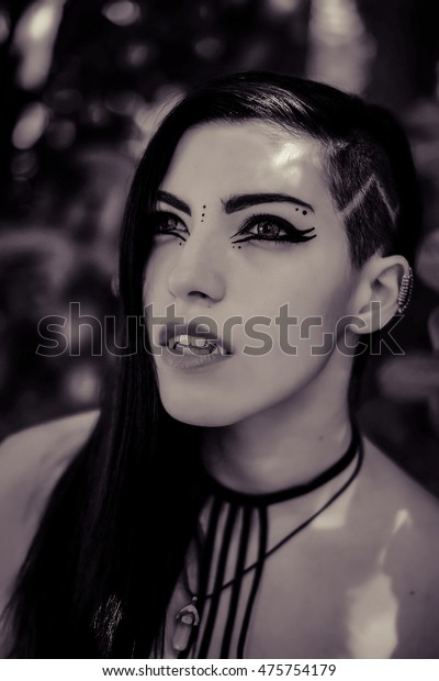 Dark Goth Model Long Teeth Vampire Stock Photo 475754179 | Shutterstock