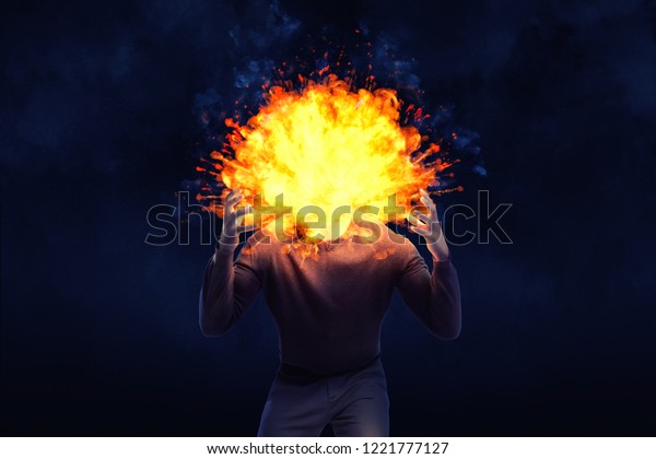 Dark Shape Angry Man Exploding Head Stock Photo 1221777127 | Shutterstock