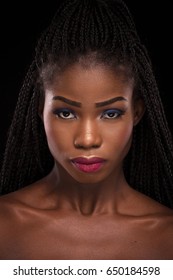 Dark Skinned Model Posing On Black Stock Photo 650184598 | Shutterstock