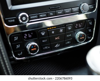 Dashboard Navigation Climate Control Expensive Car Stock Photo ...