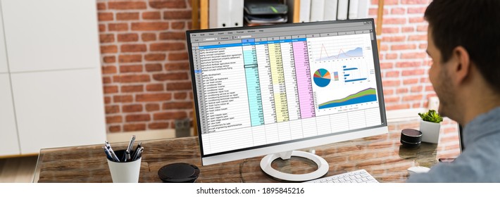 Data Analyst Using Charts Graphs On Stock Photo 1895845216 | Shutterstock