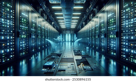 Post-apocalyptic Data Center Massive Flood Broken AI-generated image ...