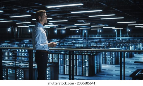 Data Center Engineer Using Digital Tablet Stock Photo 2030685641 ...