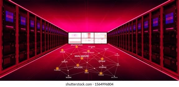 Data Center Red Light Server Rack 스톡 사진 1564996804 | Shutterstock