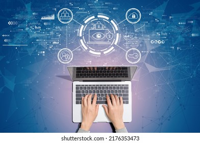 Data Privacy Concept Person Using Laptop Stock Photo 2176353473 ...