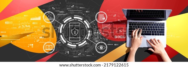 Data Privacy Concept Person Using Laptop Stock Photo 2179122615 ...