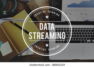 Data Streaming Computer Connection Download Concept Stock Photo ...