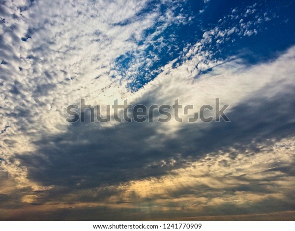 Dawn Suns Rays Pass Through Clouds Stock Photo 1241770909 | Shutterstock