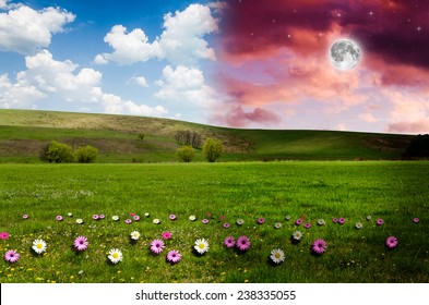 Day Night Background Elements This Image Stock Photo 238335055 ...