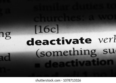 Deactivate Word Dictionary Deactivate Concept Stock Photo 1078713326 ...