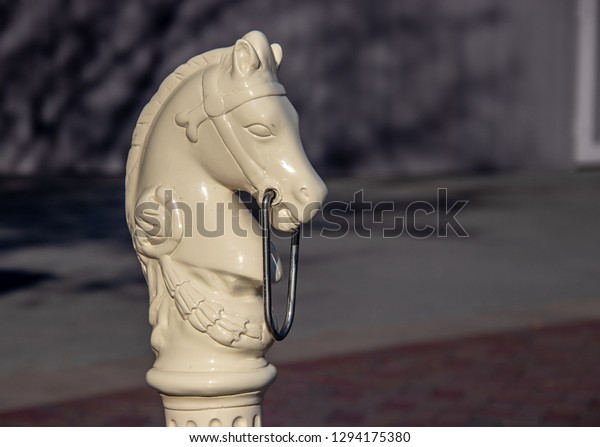 Decorative Hitching Post Featuring Head Horse Stock Photo 1294175380 ...