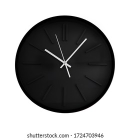 Deep Black Wall Clock Silver Metal Stock Photo 1724703946 | Shutterstock