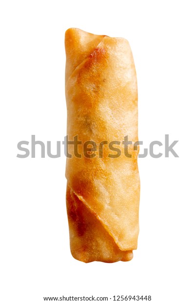Deep Fried Spring Roll Isolated On Stock Photo (Edit Now) 1256943448