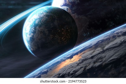 Deep Space Planets View Planetary Orbit Stock Photo 2194773523 ...