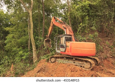 Digger Machine Adjusting Ground Level Construction Stock Photo ...