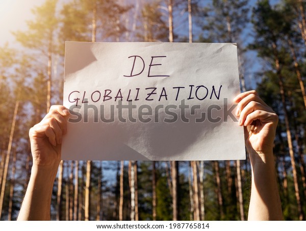 Deglobalization Reverse Globalization Concept Word On Stock Photo ...