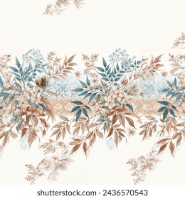 Delicate Drawing Textile Pattern Soft Tones AI-generated image ...