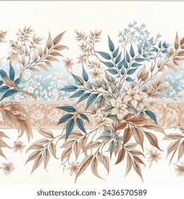 Delicate Drawing Textile Pattern Soft Tones AI-generated image ...