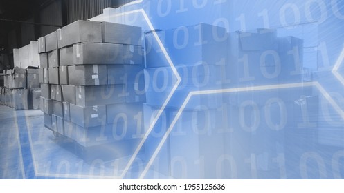 Delivery Packages Computer Code Processing Over Stock Photo 1955125636 ...