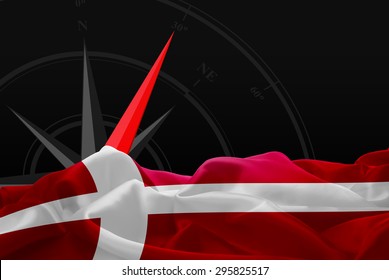 Denmark High Resolution Flag Navigation Compass Stock Photo 295825517 ...
