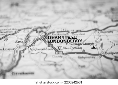 Derry On Map Stock Photo 2203242681 | Shutterstock