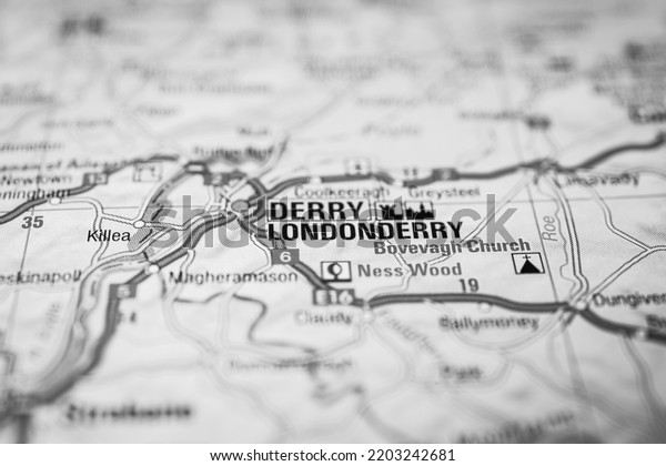 Derry On Map Stock Photo 2203242681 | Shutterstock