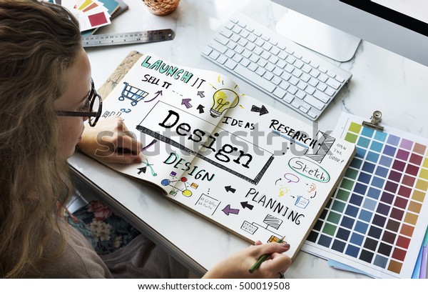 Design Creative Ideas Objective Planning Sketch Stock Photo (Edit Now ...