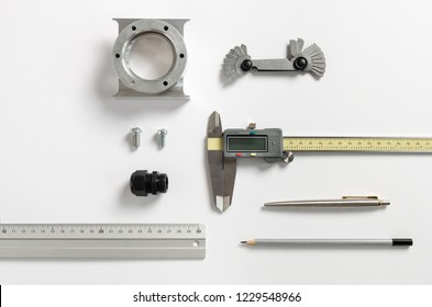 Design Engineers Work Table Designing Process Stock Photo 1229548966 ...