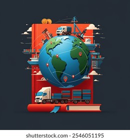 Creates Detailed Vector Focused On Logistics AI-generated image ...