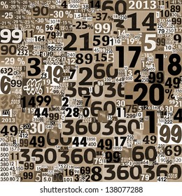 Designed Background Collage Numbers Made Newspaper 스톡 일러스트 140513449 ...