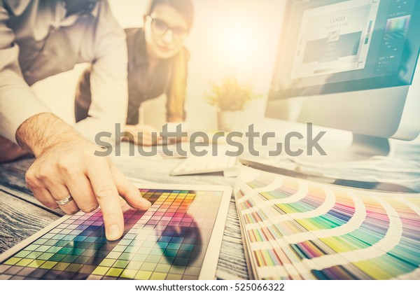Designer Graphic Creative Creativity Work Tablet Stock Photo 525066322 ...