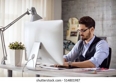 Designer Using Computer Working Stock Photo 514801987 | Shutterstock
