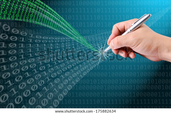 Designer Wrote Binary Number Design Program Stock Photo 175882634 ...
