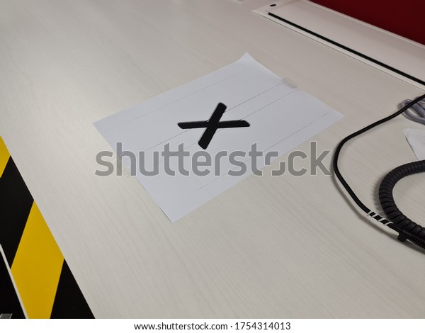 Deskt Table Labeled Cross Encourage Staff Stock Photo 1754314013 ...