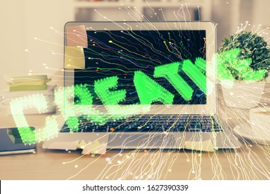 Desktop Computer Background Office Start Theme Stock Photo 1627390339 ...