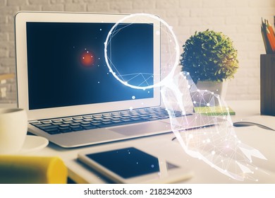 Desktop Computer Background Office Start Theme Stock Photo 2182342003 ...