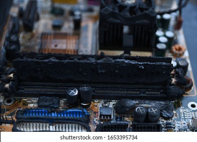 Desktop Computer Burned Damage After Fire Stock Photo 1653395734 ...
