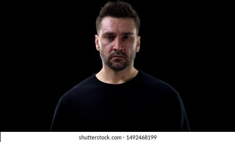 Desperate Crying Man Looking Camera Nervous Stock Photo 1492468199 ...