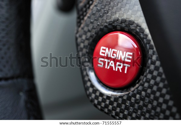 Detailed Close Engine Starting Button Surrounded Stock Photo (Edit Now ...