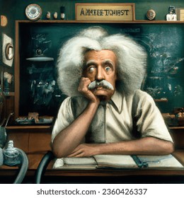 Detailed Realistic Portrait Albert Einstein Deep AI 생성 이미지 2360425199 ...